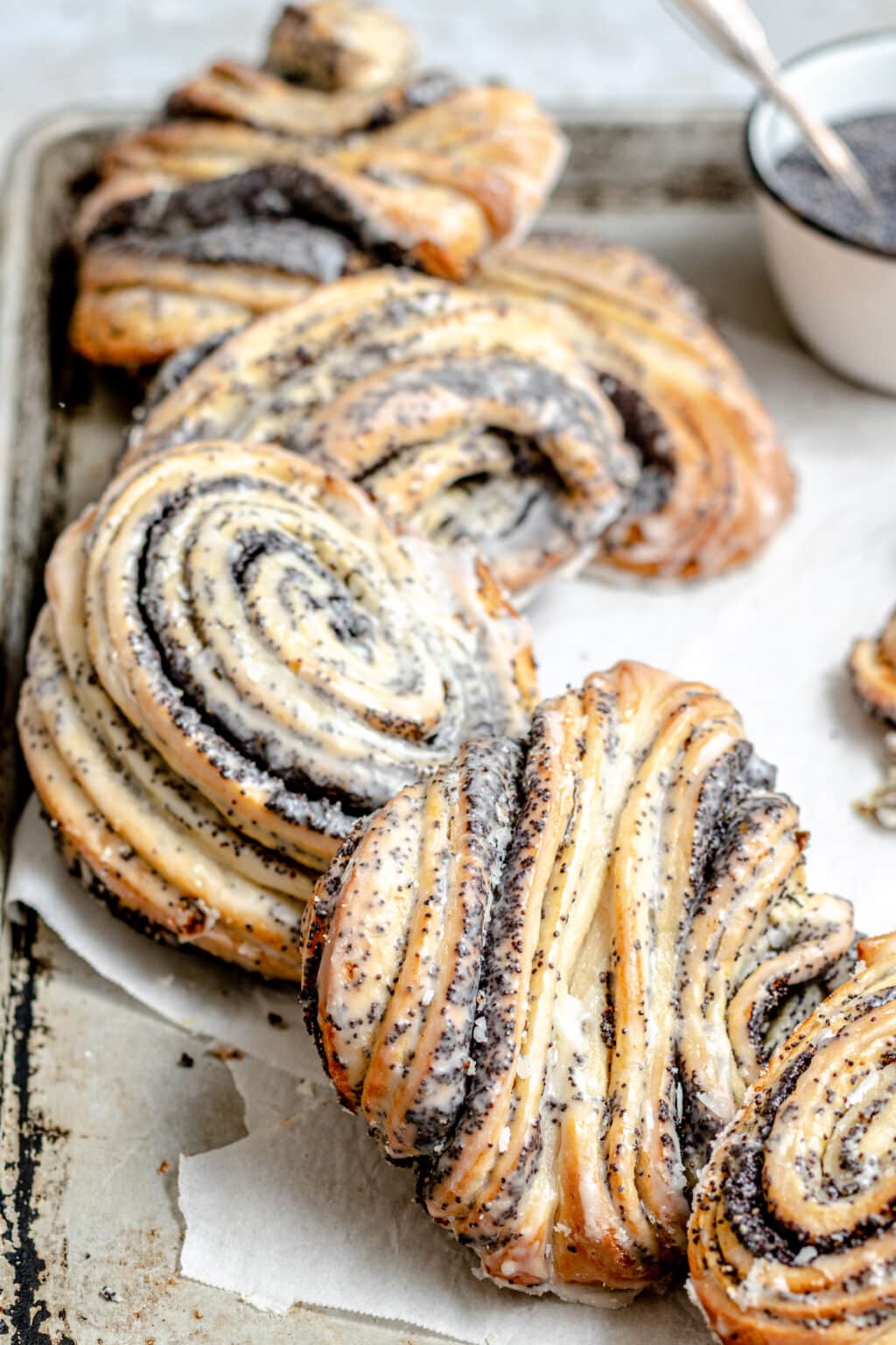 Lemon Mohn Franzbrötchen • Red Currant Bakery