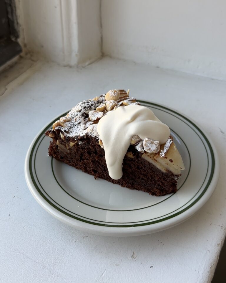 Chocolate Pear Hazelnut Cake • Red Currant Bakery