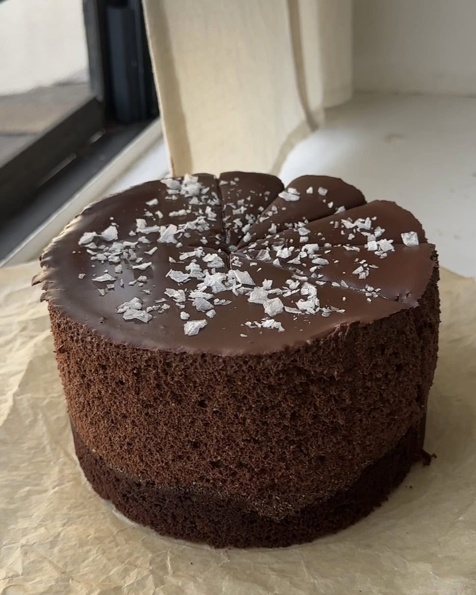 Chocolate Sea Salt Mousse Cake • Red Currant Bakery